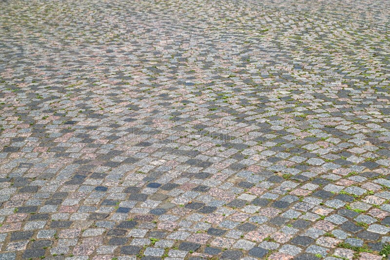 An Old Stoneblock Pavement Cobbled in an Arc Pattern with Granite ...