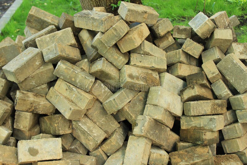 Rectangular Stones Stacked on Top of Each Other. Stock Image - Image of ...