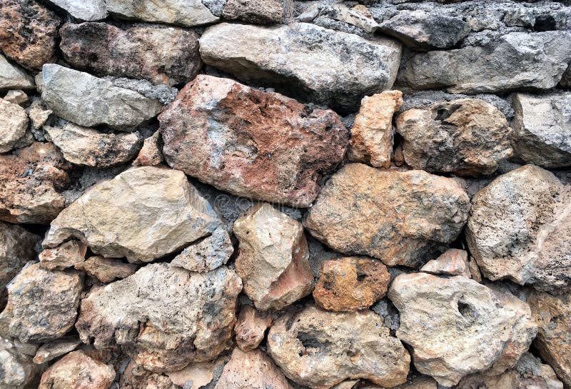 Stonework from Natural Different Size Stones As Background Front View ...
