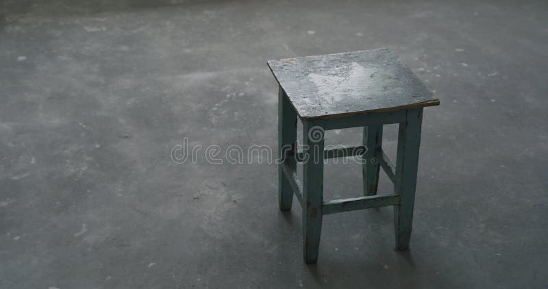 Old Stool in Empty Room during Renovation Stock Photo - Image of blue ...