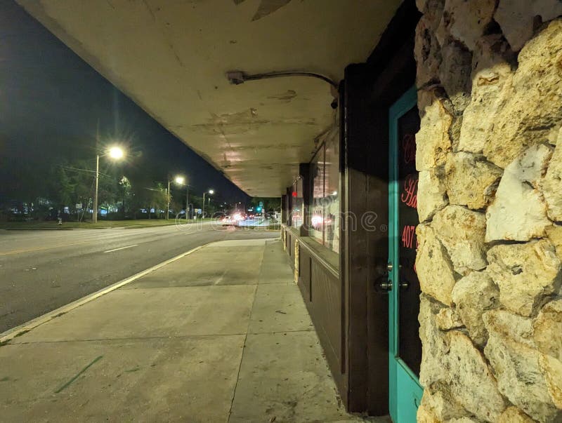 Old Store Fronts during Nighttime Stock Photo - Image of wall, highway ...