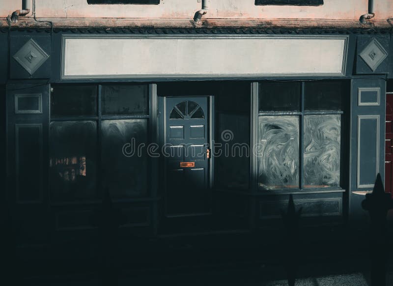 Abandoned Old Storefront with Boarded Windows Stock Image - Image of ...