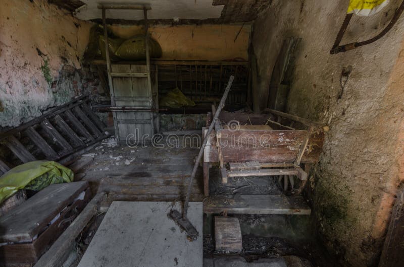 Old Storeroom with Carriage Stock Image - Image of fascination, house ...