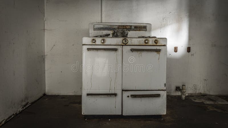 Old Stove Sitting in an Abandoned Room Stock Photo - Image of design ...