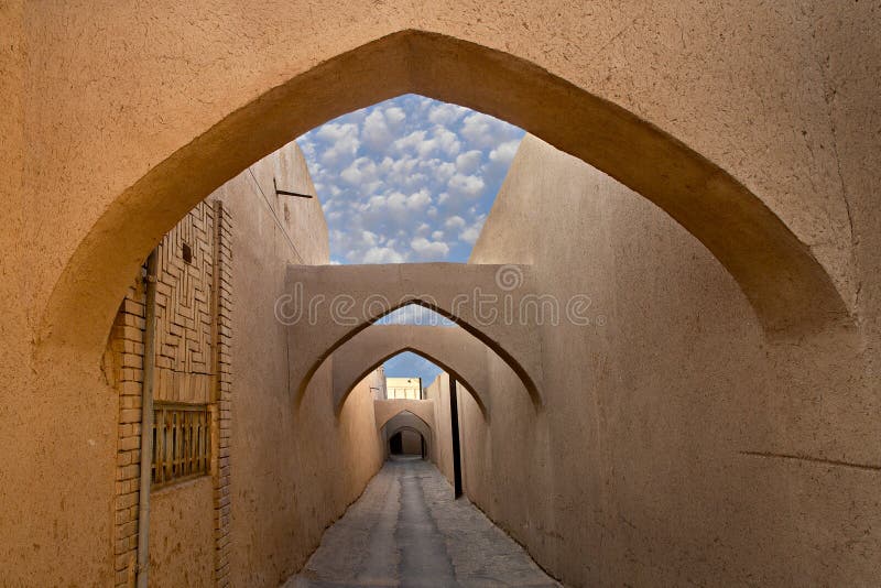 Old street in Yazd, Iran stock image. Image of destination - 171560977