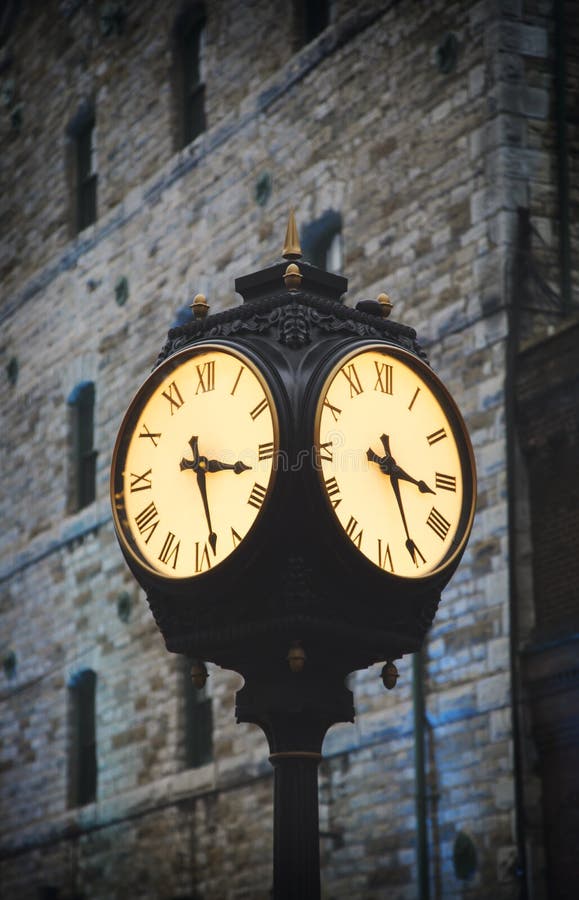 Old Street Clock in Toronto, Canada Stock Image - Image of background ...