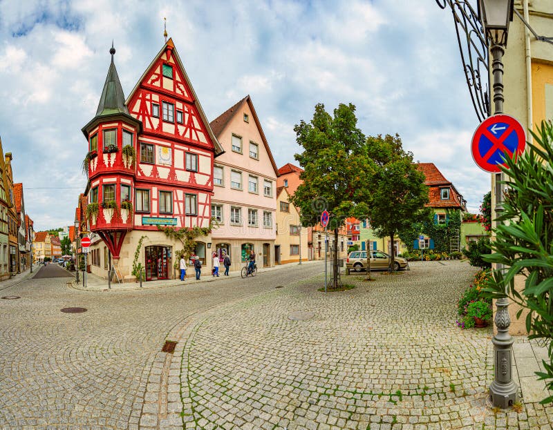 Old Street of German Town Bettwar Editorial Image - Image of panoramic ...