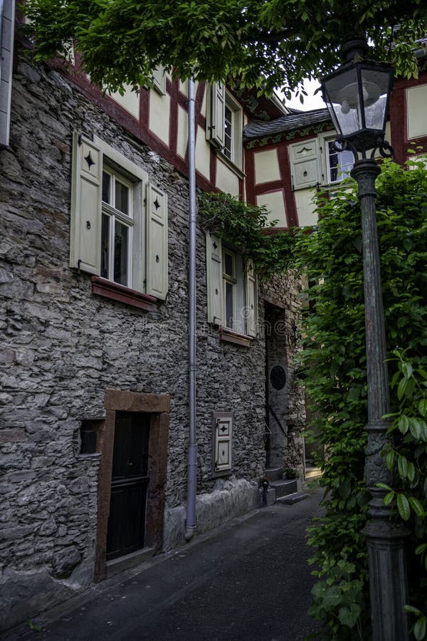 Old Street in Germany with Typical German Houses Stock Image - Image of ...