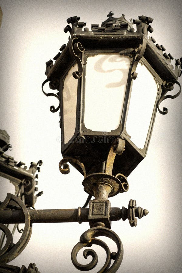 Old street lamp. stock image. Image of dark, lamp, detail - 62634073