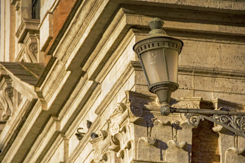 Old street lantern in Rome stock photo. Image of facade - 151820360