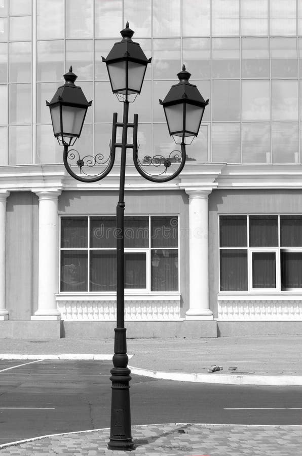 Old Street Light on Sky Background. Light in the Lantern Stock Photo ...
