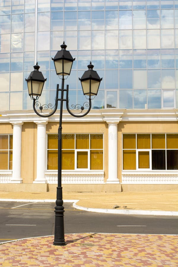 Old Street Light on Sky Background. Light in the Lantern Stock Photo ...
