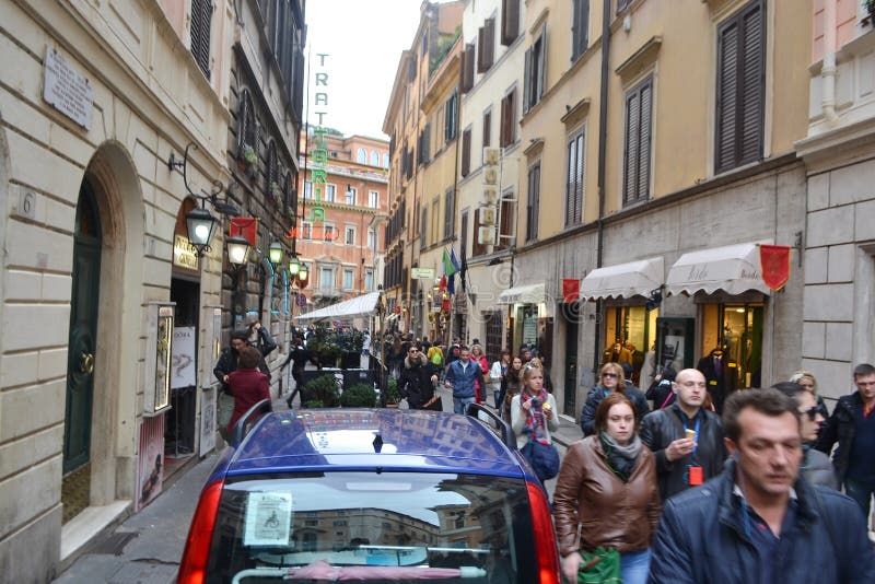 Old street of Rome city editorial stock photo. Image of view - 38410958