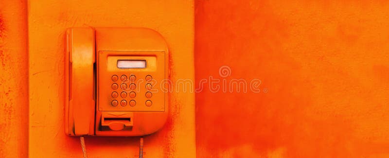 Old Street Orange Phone Screen Buttons Stock Image - Image of dial ...