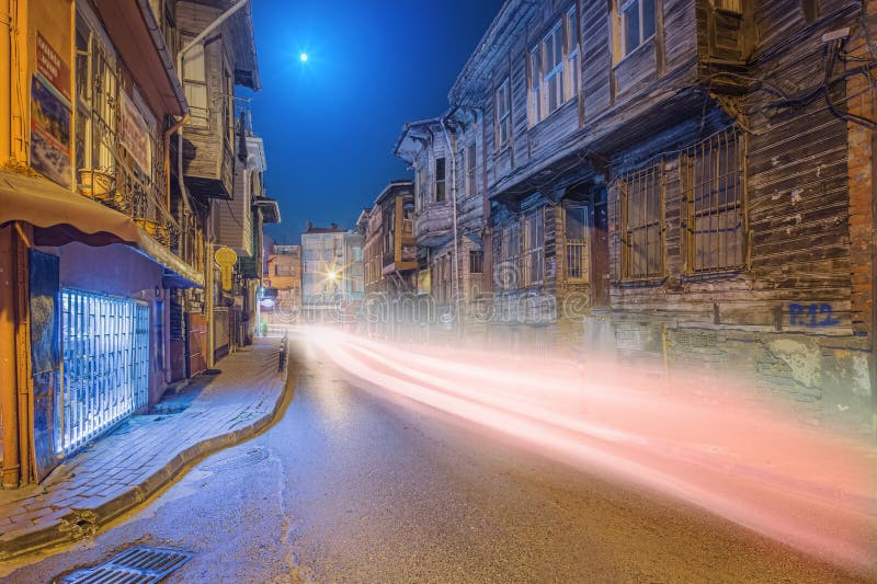 Old Streets of Istanbul by Night Istanbul Stock Photo - Image of ...