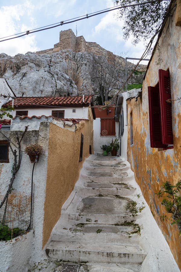 Old Streets Near the Acropolis of Athens Stock Image - Image of greece ...