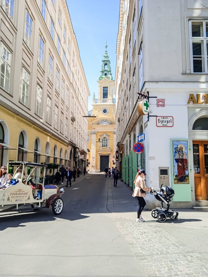 Old Streets of Vienna in Spring Editorial Stock Image - Image of ...