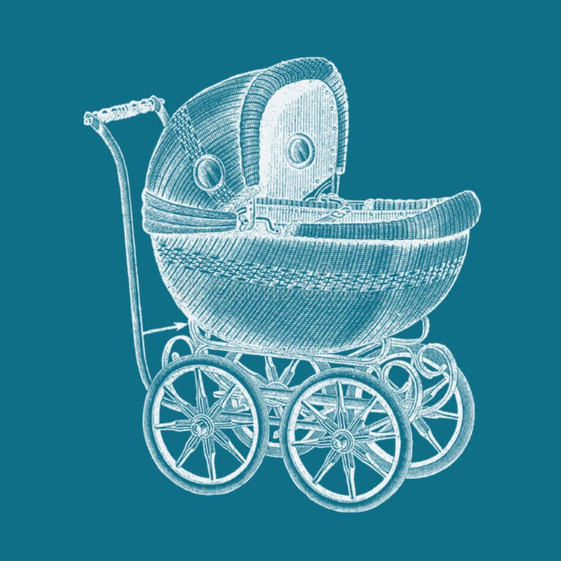 An Old Stroller,an Old Retro Model in a Beautiful White Style on a ...