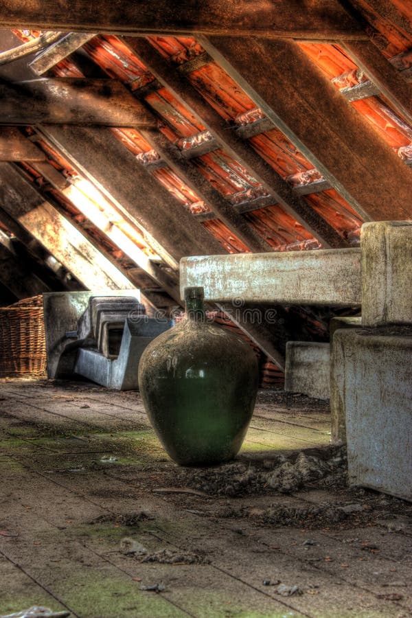 Dusty Attic With A Lot Of Cobwebs Stock Photo - Image of deserted ...