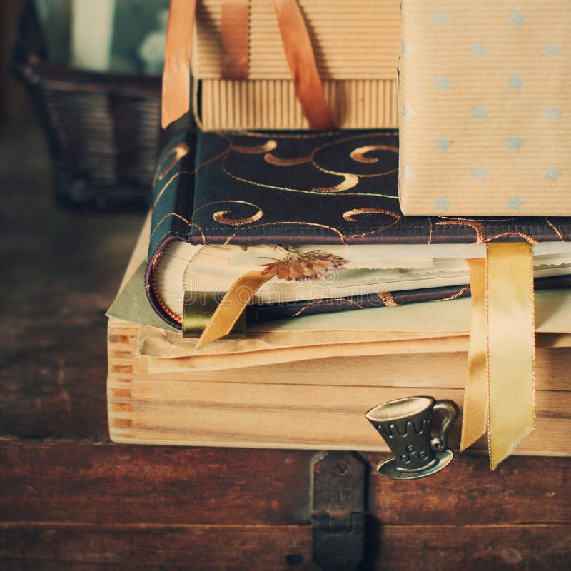 Old Stuff, Boxes with Memories, Toned Stock Image - Image of books ...