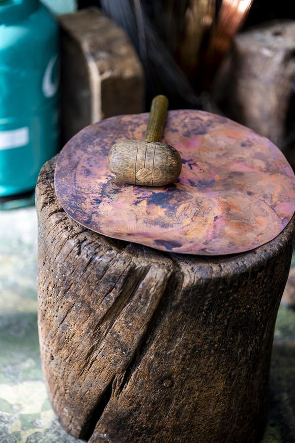 Old Stump on a Copper Workshop Stock Image - Image of business, factory ...