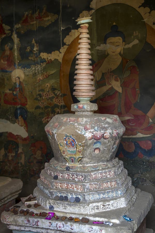 Old Stupa Inside a Monastery in Ladakh, India Stock Photo - Image of ...
