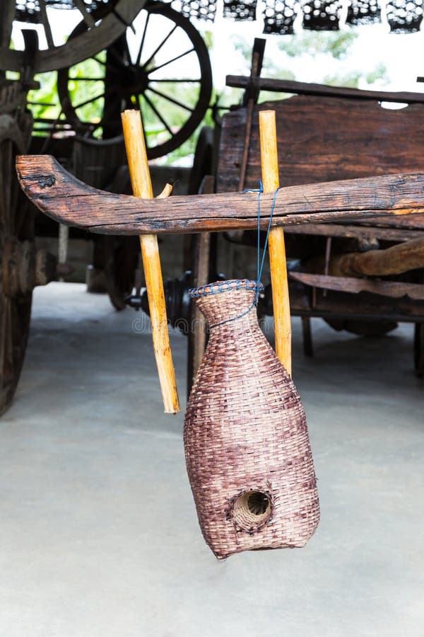 Old style bamboo fish trap stock image. Image of river - 37631243