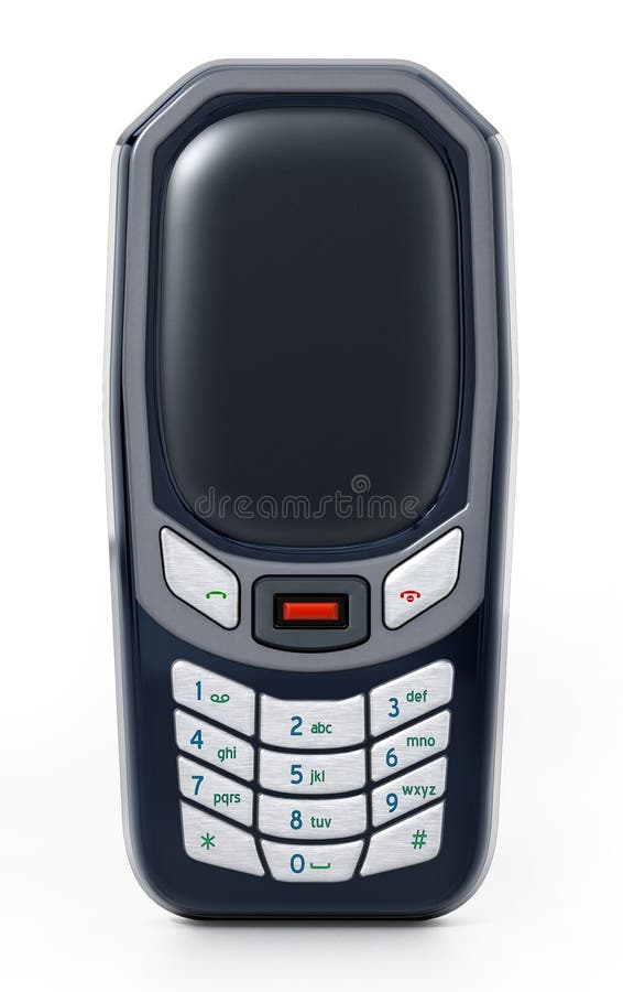 Old Style Basic Mobile Phone with Keypad. 3D Illustration Stock ...