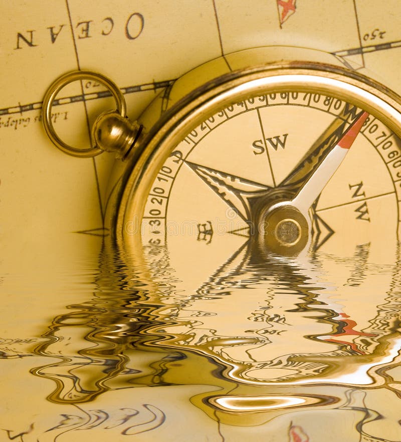 Old style brass compass stock photo. Image of background - 1700342