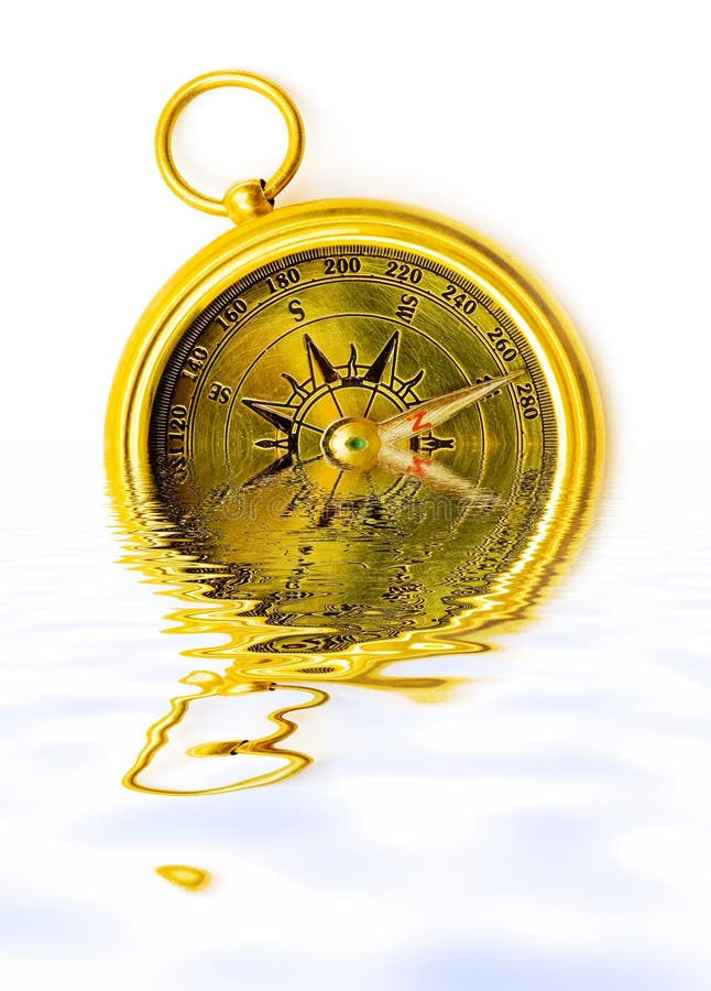Old style brass compass stock photo. Image of gold, point - 1805566