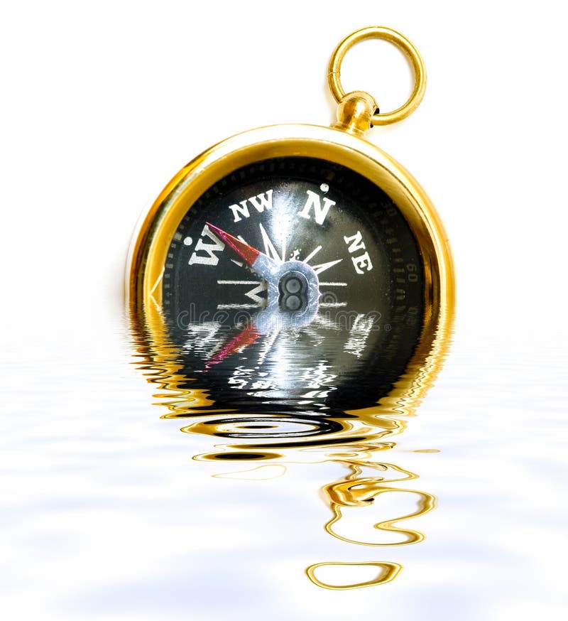 Old style brass compass stock image. Image of latitude - 1805531