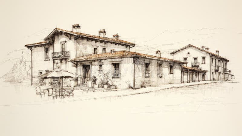 Italian Village Sketched Design: a Classic High-tech Architecture from ...