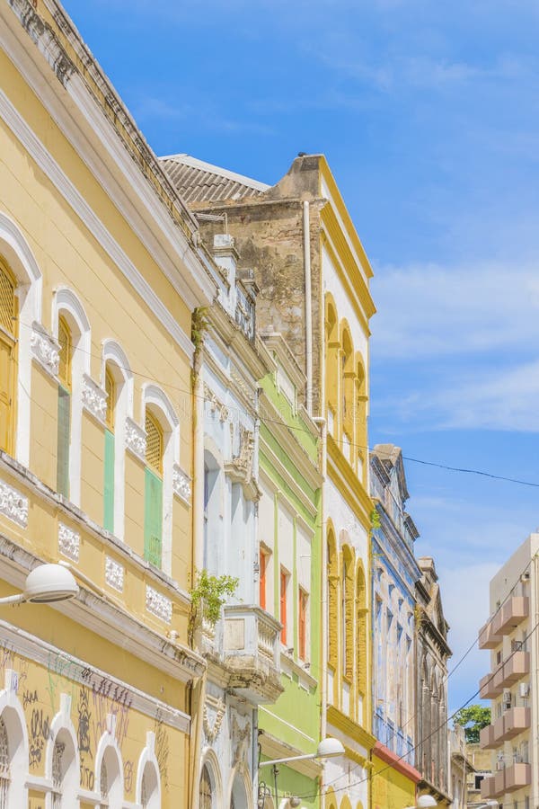 Historic Buildings Of Downtown Recife, Pernambuco, Brazil Stock Image ...