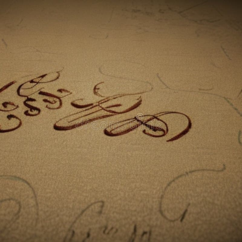 Old Style Calligraphy on Parchment Stock Illustration - Illustration of ...