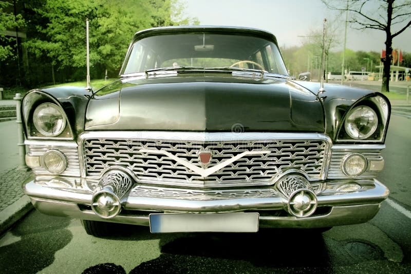 Old Style Car. Front View stock photo. Image of chrome - 8427744
