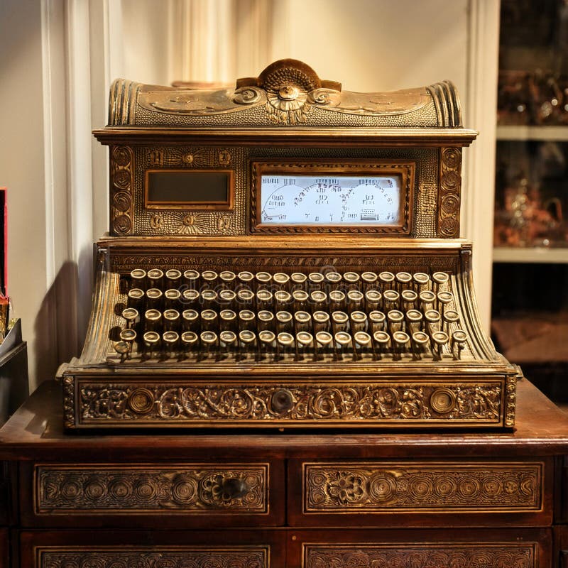 Old Style Cash Register, AI Generated Stock Illustration - Illustration ...