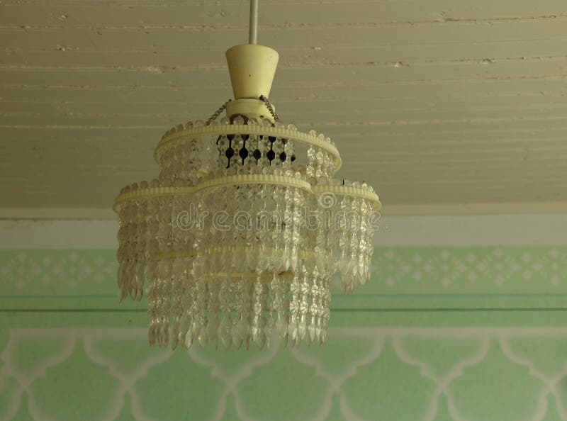 Old Style Chandelier Hanging from the Ceiling Stock Image - Image of ...
