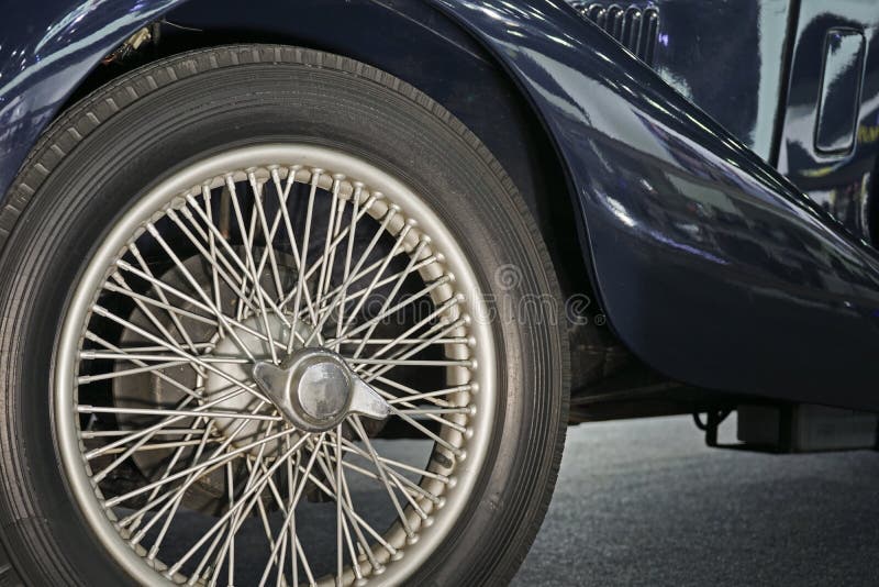 Old Style Classic Car Wheel. Stock Photo - Image of retro, metal: 82907826