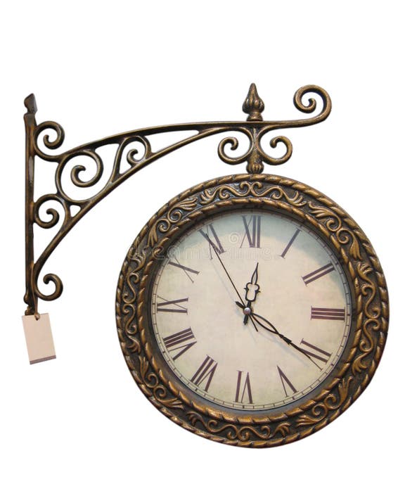 Old style clock stock photo. Image of face, metal, hanging - 20612804