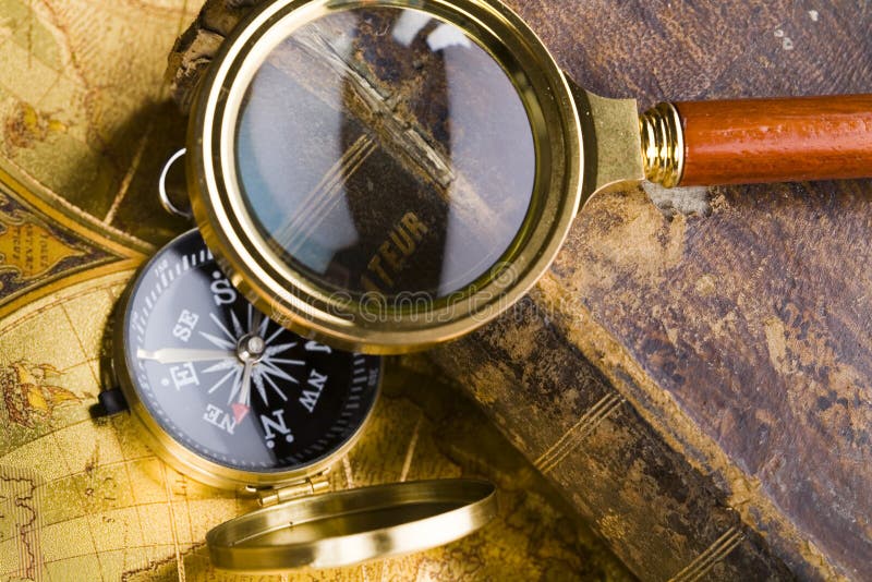 Old style compass stock image. Image of backgrounds, earth - 8806497