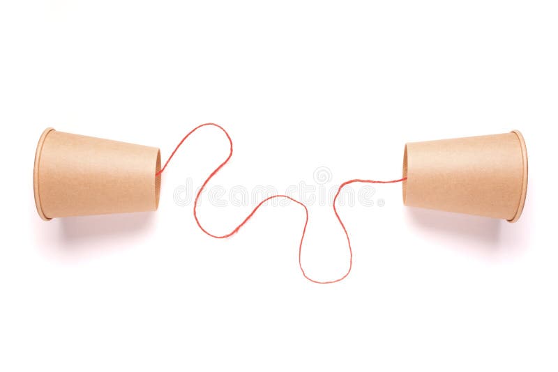 Old Style Cup Phone, Two Way Communication Stock Photo - Image of ...