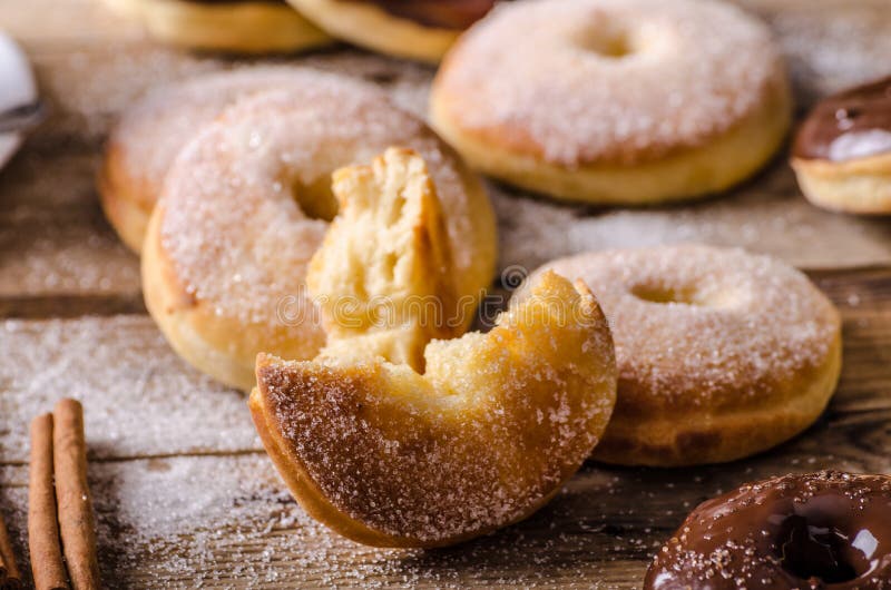 Old Style Donuts Rustic Style Stock Image - Image of dough, donuts ...