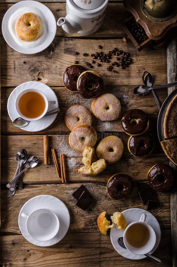 Old Style Donuts Rustic Style Stock Photo - Image of closeup ...