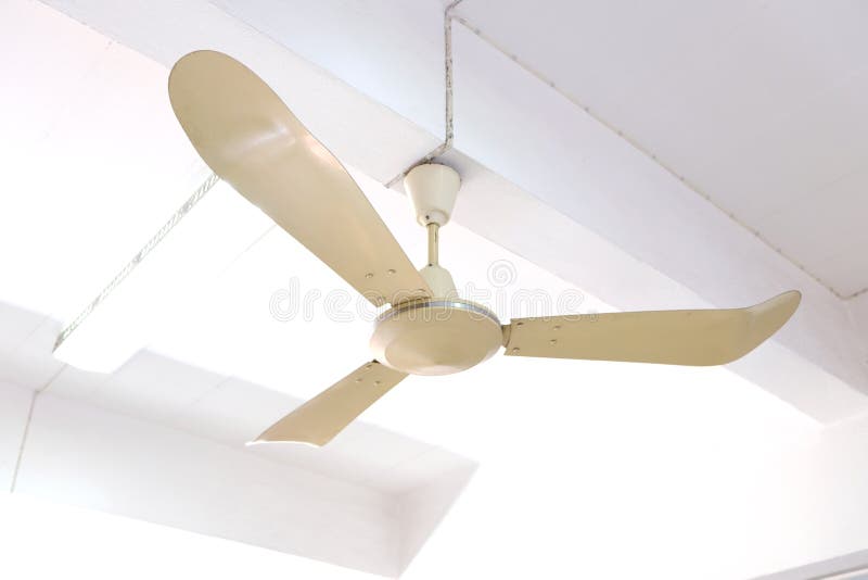 Old Style Electric Ceiling Fan Inside the Building Stock Image - Image ...