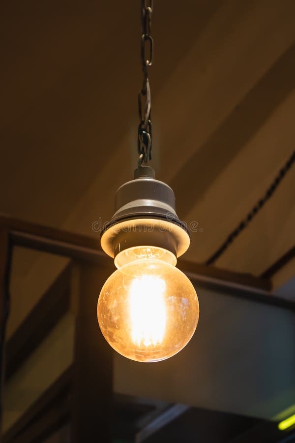 Old Style Electric Light Bulb in a Japanese Restaurant Stock Image ...