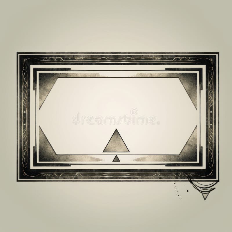 An Old Style Frame with a Triangle in the Middle Stock Illustration ...