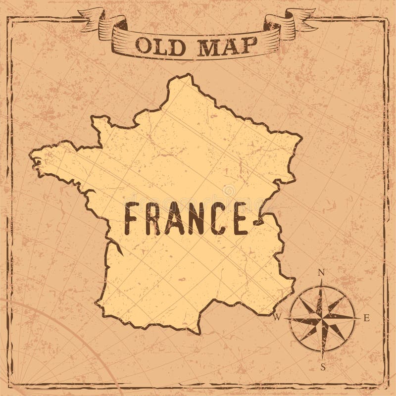Old style France map stock vector. Illustration of grunge - 117324483