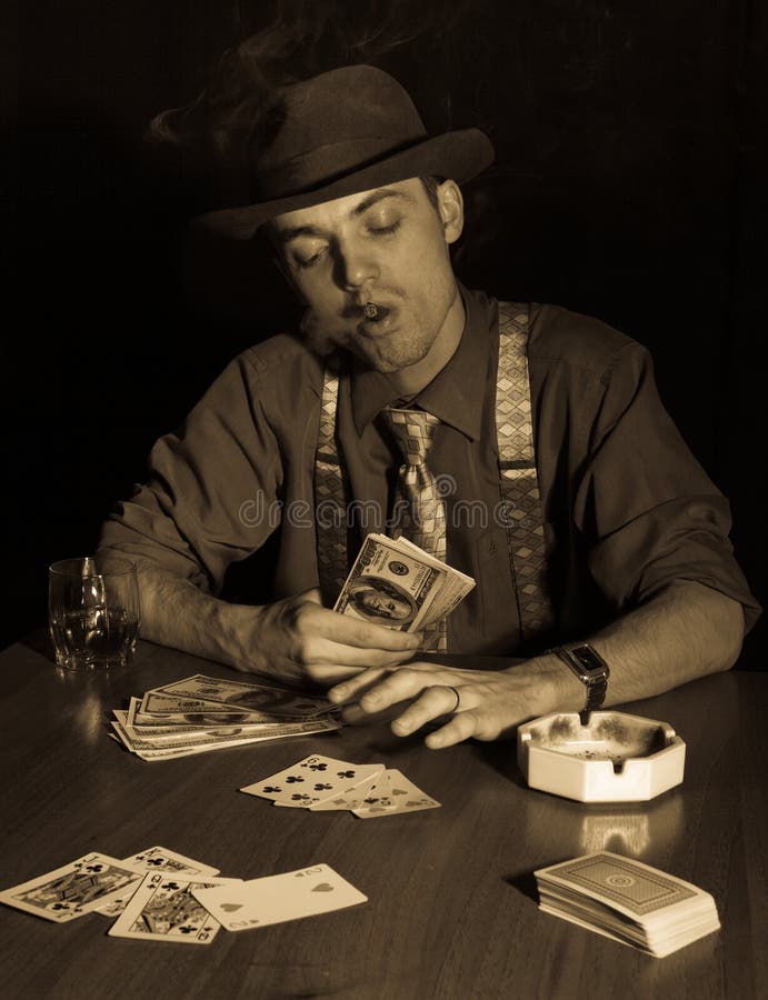 Old Style Gambler with Money and Cigar Stock Photo - Image of gambler ...