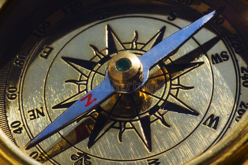 Old style gold compass stock photo. Image of orientation - 1125360