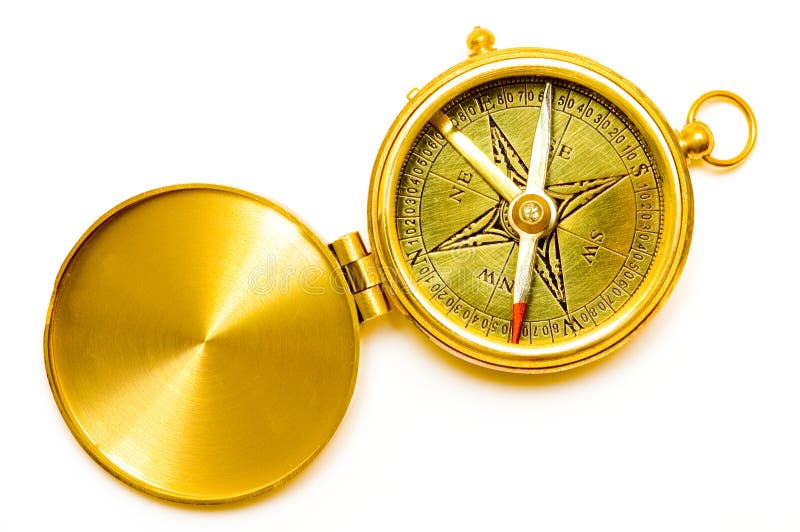 Old style gold compass stock image. Image of columbus - 1723531